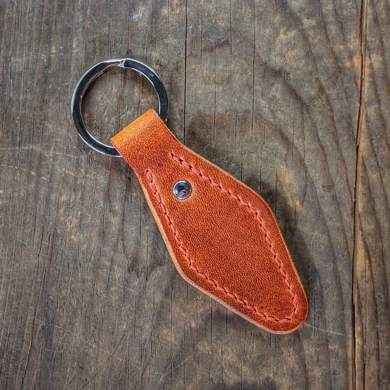 Leather Hotel Key Fob Custom Key Ring ID Tag Personalized - Etsy