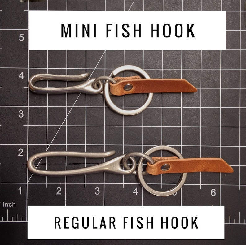 Hemlock Mini Japanese Fish Hook Personalized Keychain - Etsy