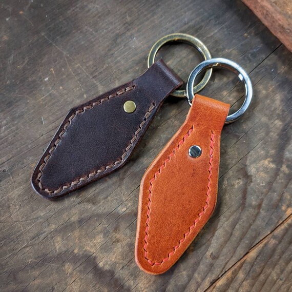 Leather Hotel Key Fob Custom Key Ring ID Tag Personalized - Etsy