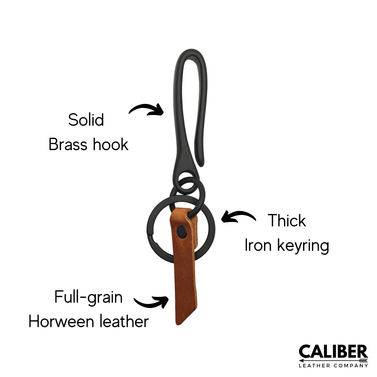 Hemlock Mini Japanese Fish Hook Personalized Keychain Leather Tag and ...