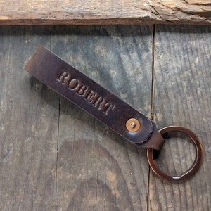 Personalized Leather Keychain - Custom Leather Keychain Handmade in USA ...
