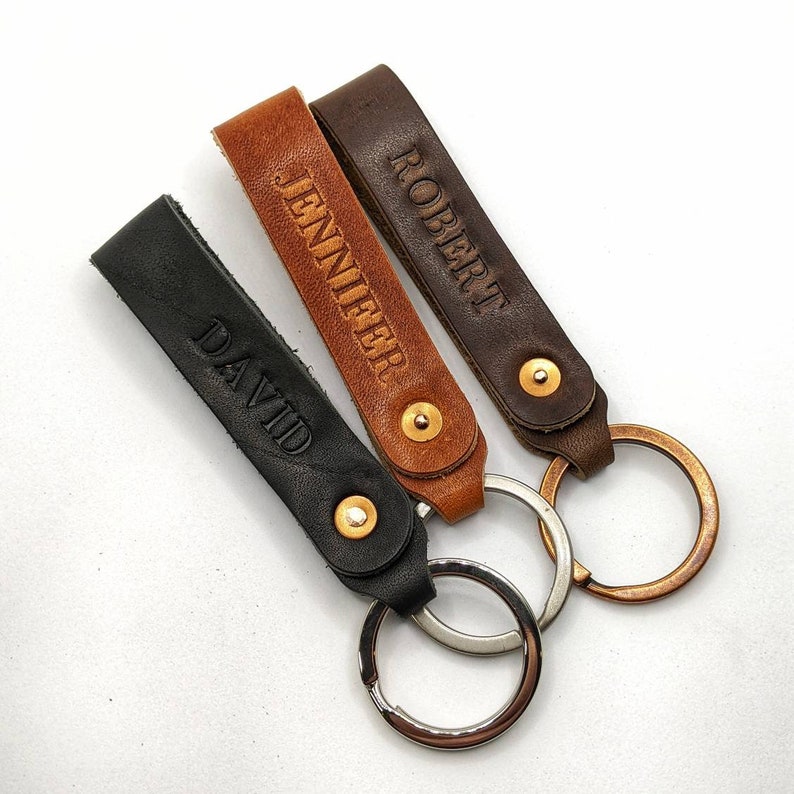 Personalized Leather Keychain Custom Leather Keychain - Etsy