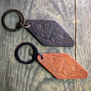 Vintage Leather Hotel Keychain – Emperor Moth - Etsy