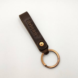 Personalized Leather Keychain - Custom Leather Keychain Handmade in USA ...