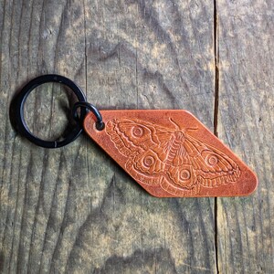 Vintage Leather Hotel Keychain – Emperor Moth - Etsy