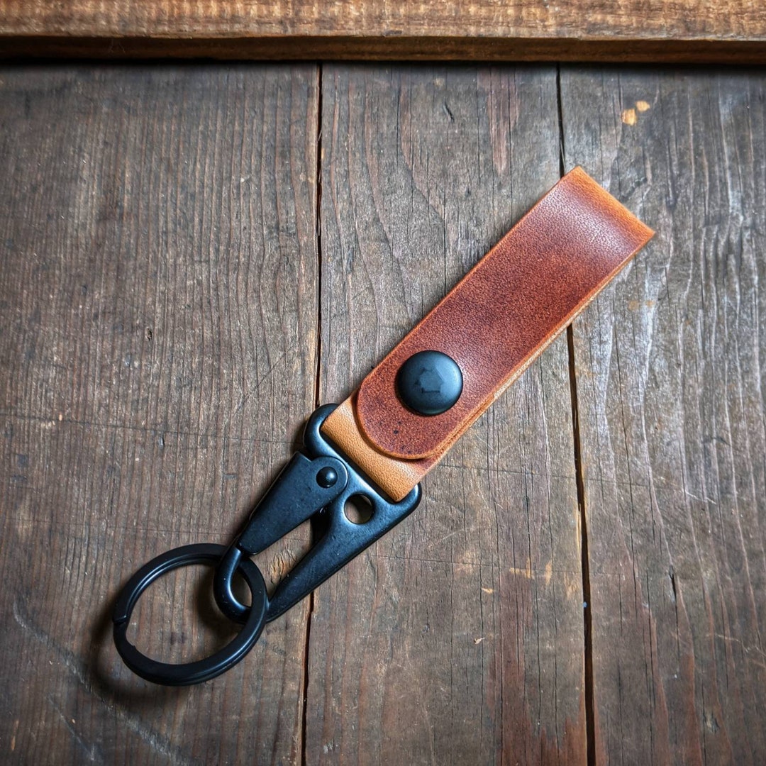 Bear Mountain Lever Snap Keychain Leather Belt Loop With - Etsy