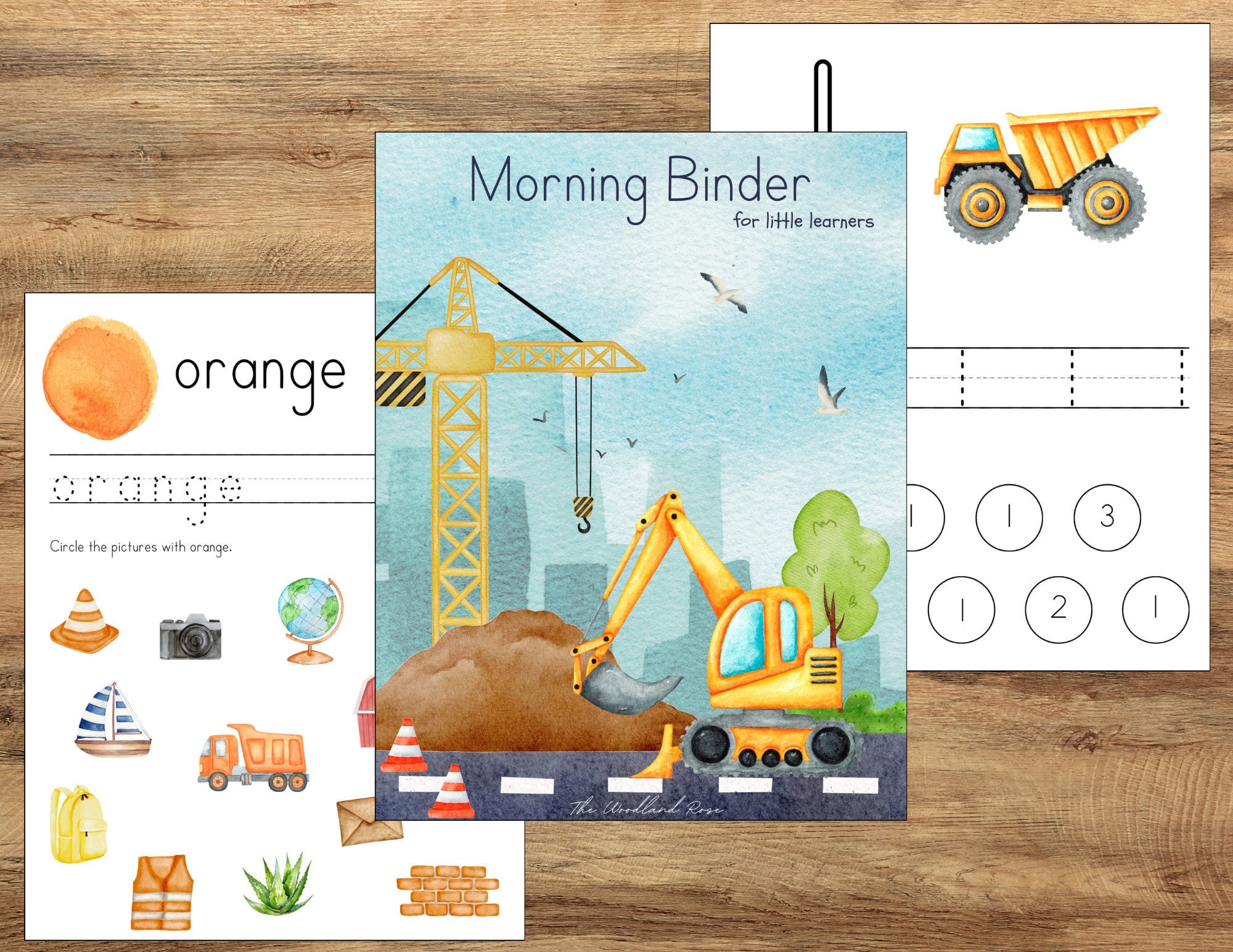 Toddler Morning Binder Construction Themed, Morning Menu, Toddler ...