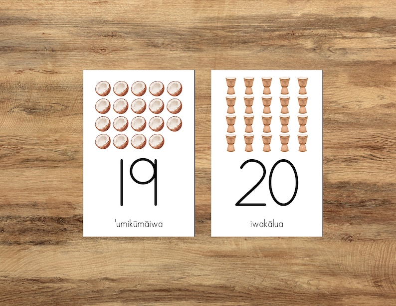 Counting in Hawaiian, Hawaiian Number Flashcards, Learn Hawaiian ...