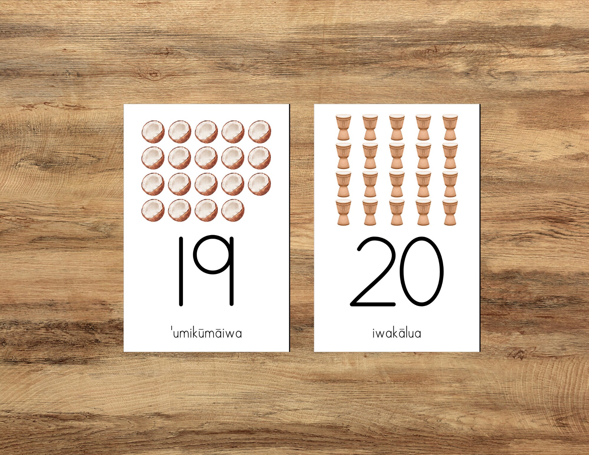 Counting in Hawaiian, Hawaiian Number Flashcards, Learn Hawaiian ...