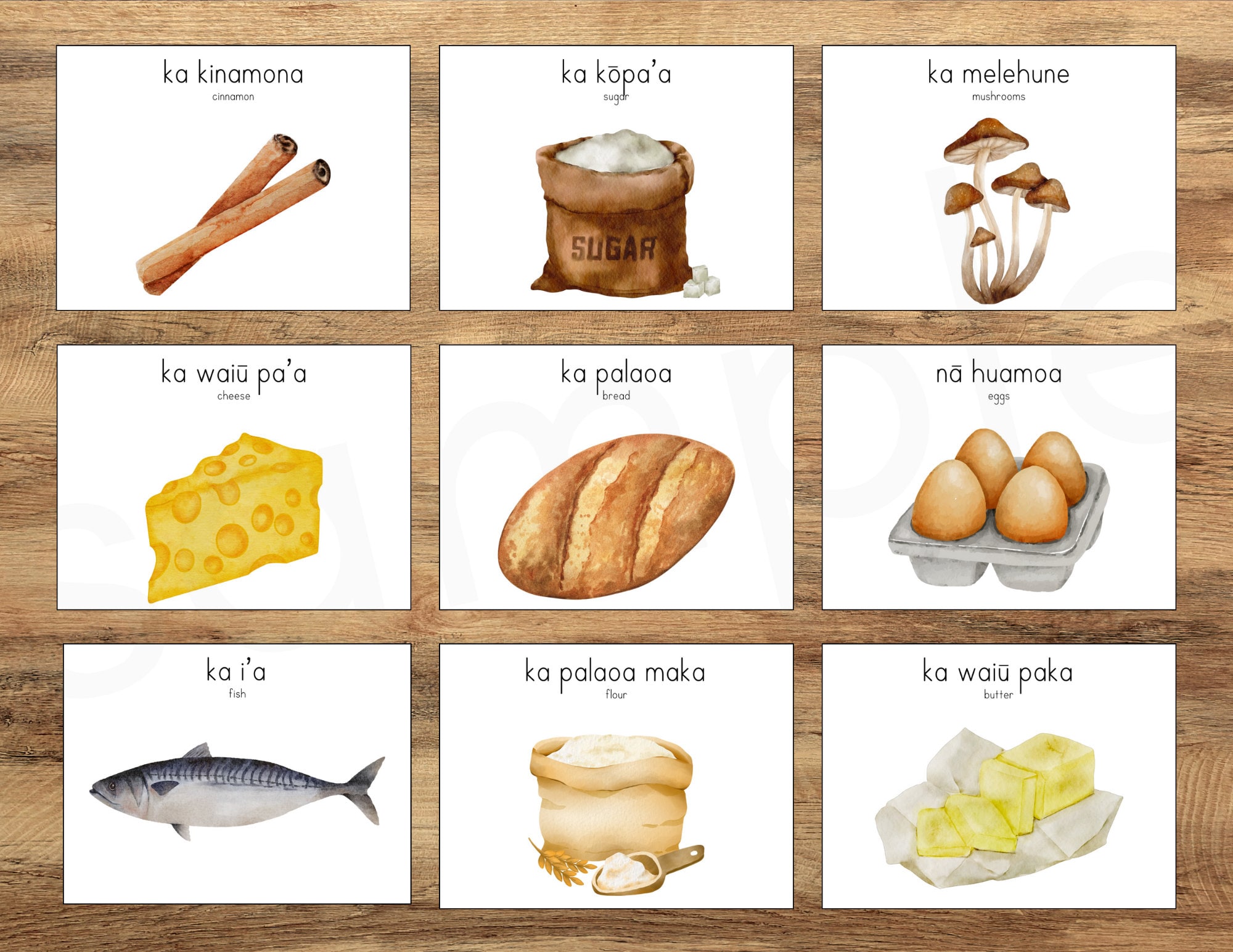 Hawaiian 'fruit + Vegetable' Flashcards, Hawaiian Vocabulary, Learn ...