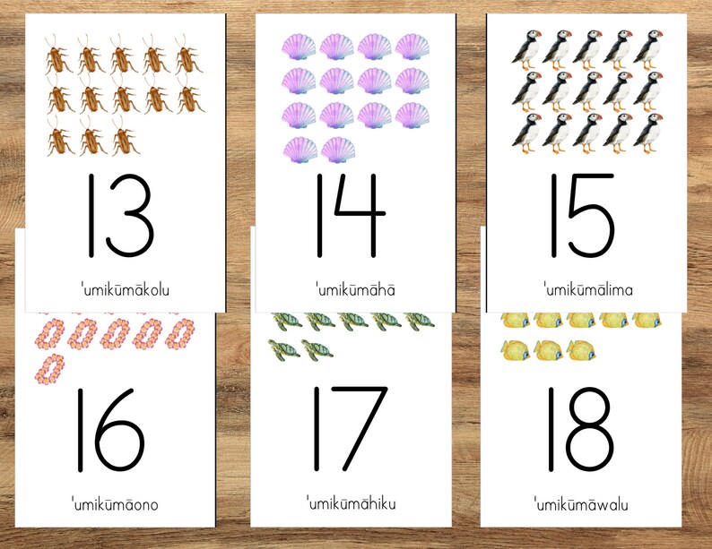 Counting in Hawaiian, Hawaiian Number Flashcards, Learn Hawaiian ...