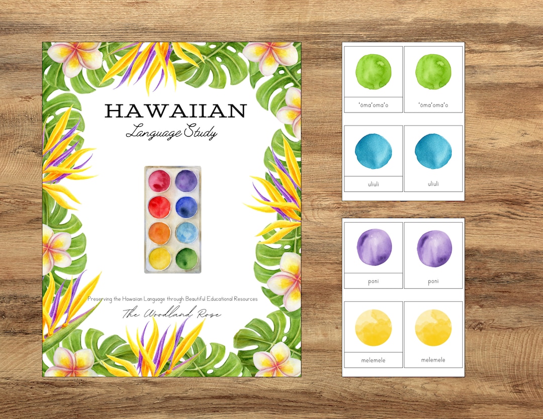 Hawaiian Colors, Hawaiian 3-part Cards, Hawaiian Letter Clip Cards ...