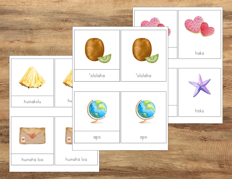Hawaiian Shapes, Hawaiian 3-part Cards, Hawaiian Language Resource ...