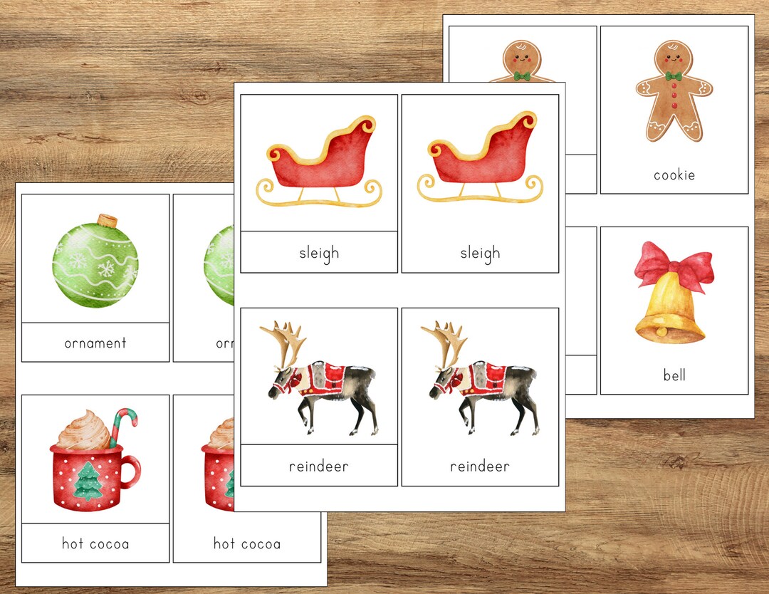 Christmas 3 Part Cards, Christmas Themed Activities, Montessori ...