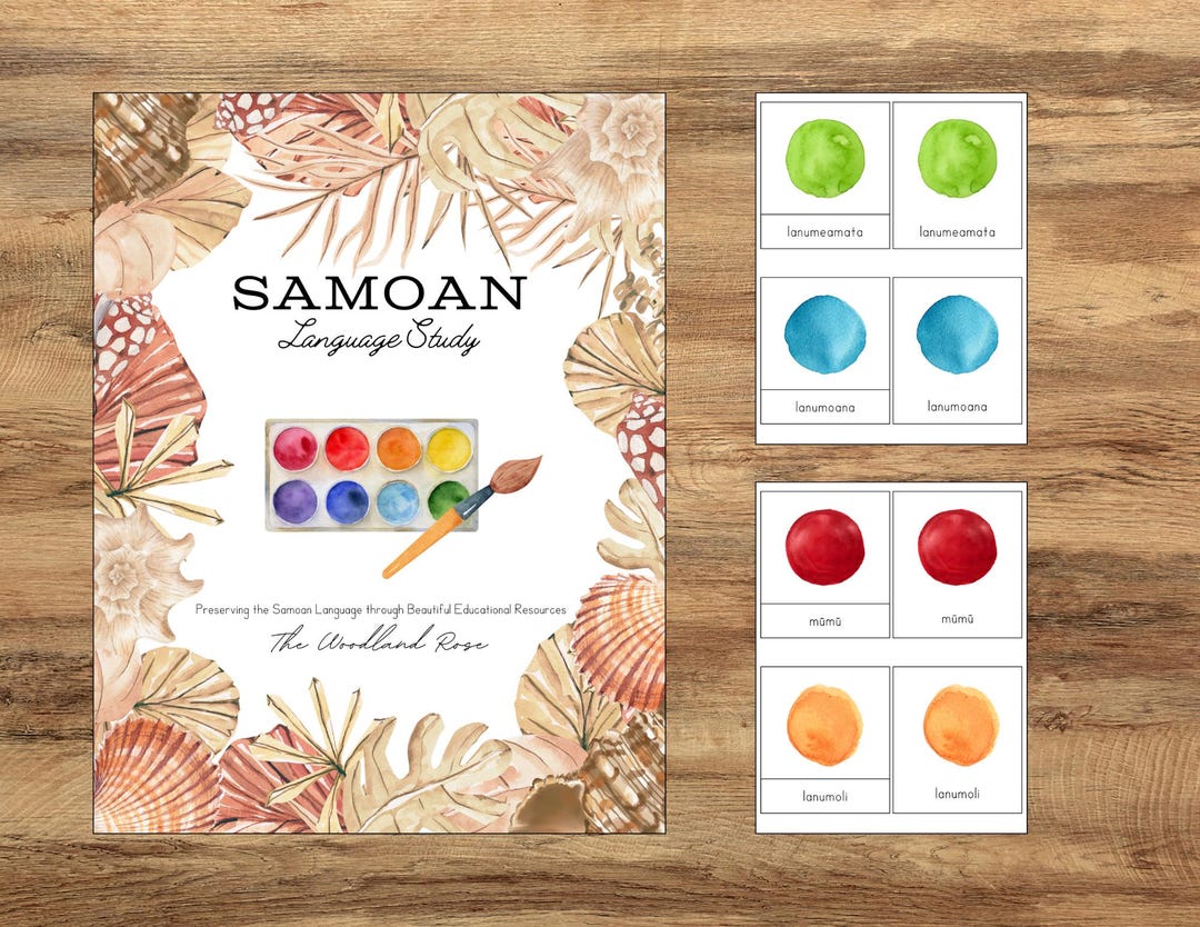 Samoan Colors, Lanu Samoa, Samoan 3-part Cards, Learn Samoan, Samoan ...