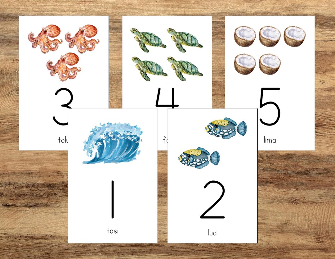Counting in Samoan, Gagana Samoa, Samoan Number Flashcards, Learn ...