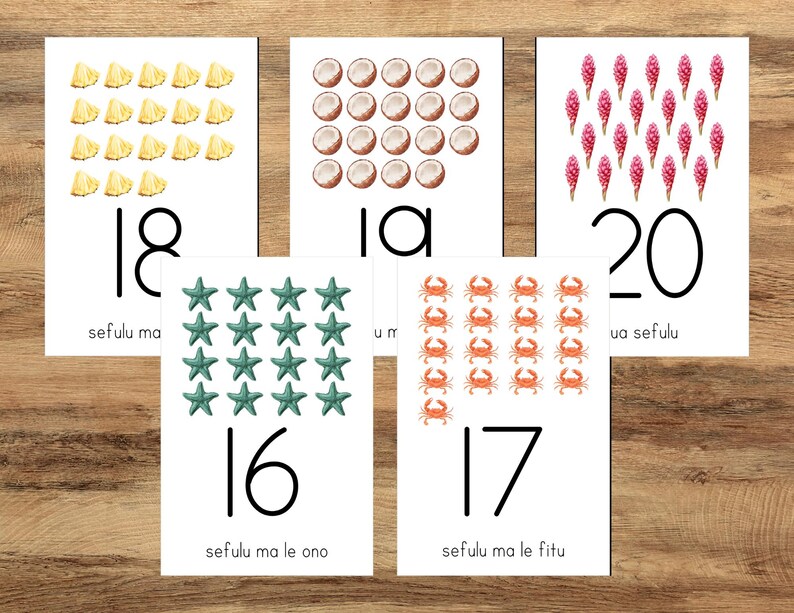 Counting in Samoan, Gagana Samoa, Samoan Number Flashcards, Learn ...