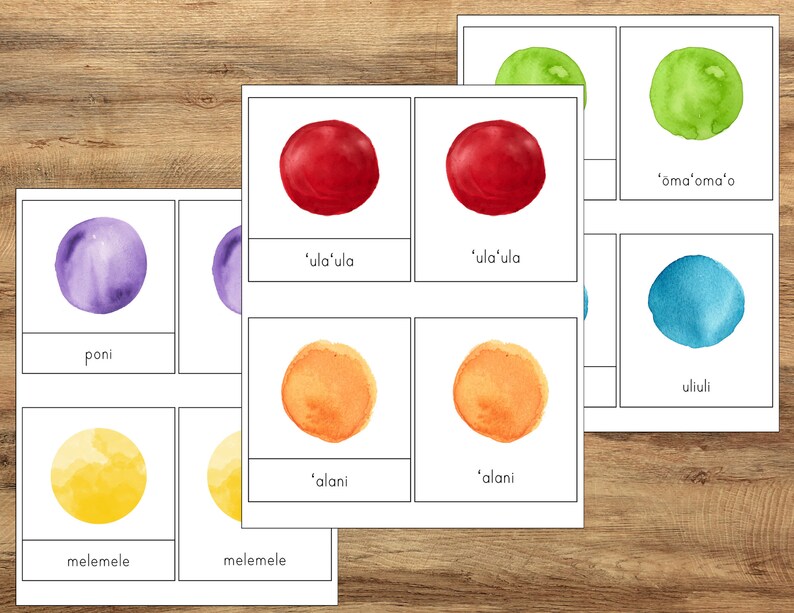 Hawaiian Colors, Hawaiian 3-part Cards, Hawaiian Letter Clip Cards ...