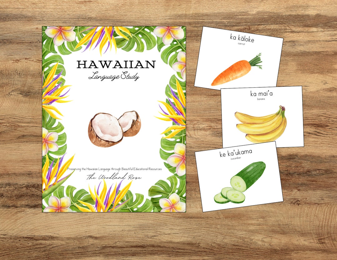 Hawaiian 'fruit + Vegetable' Flashcards, Hawaiian Vocabulary, Learn ...