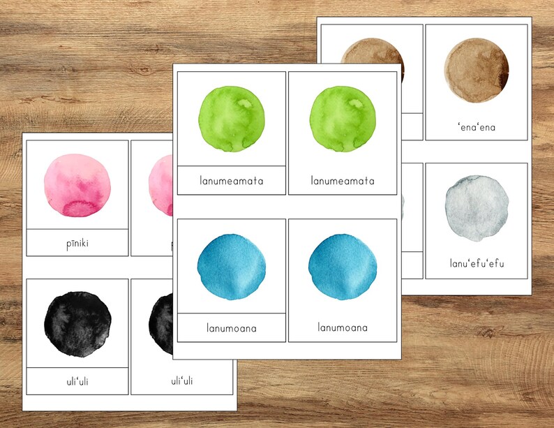 Samoan Colors, Lanu Samoa, Samoan 3-part Cards, Learn Samoan, Samoan ...