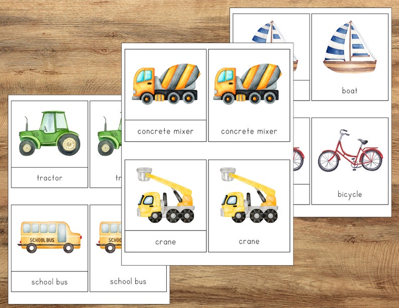 Vehicle / Car '3-part Cards', Prek Kindergarten Learning, Learning ...