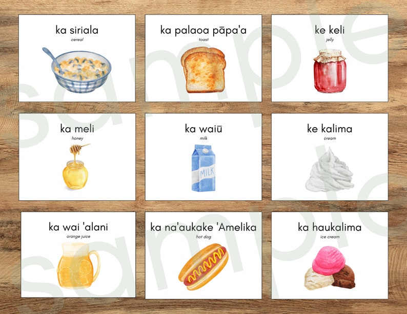 Hawaiian 'food and Drink' Flashcards, Learn Hawaiian, Hawaiian Language ...