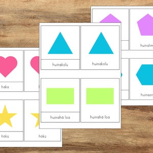 Hawaiian Shapes, Hawaiian 3-part Cards, Hawaiian Language Resource ...