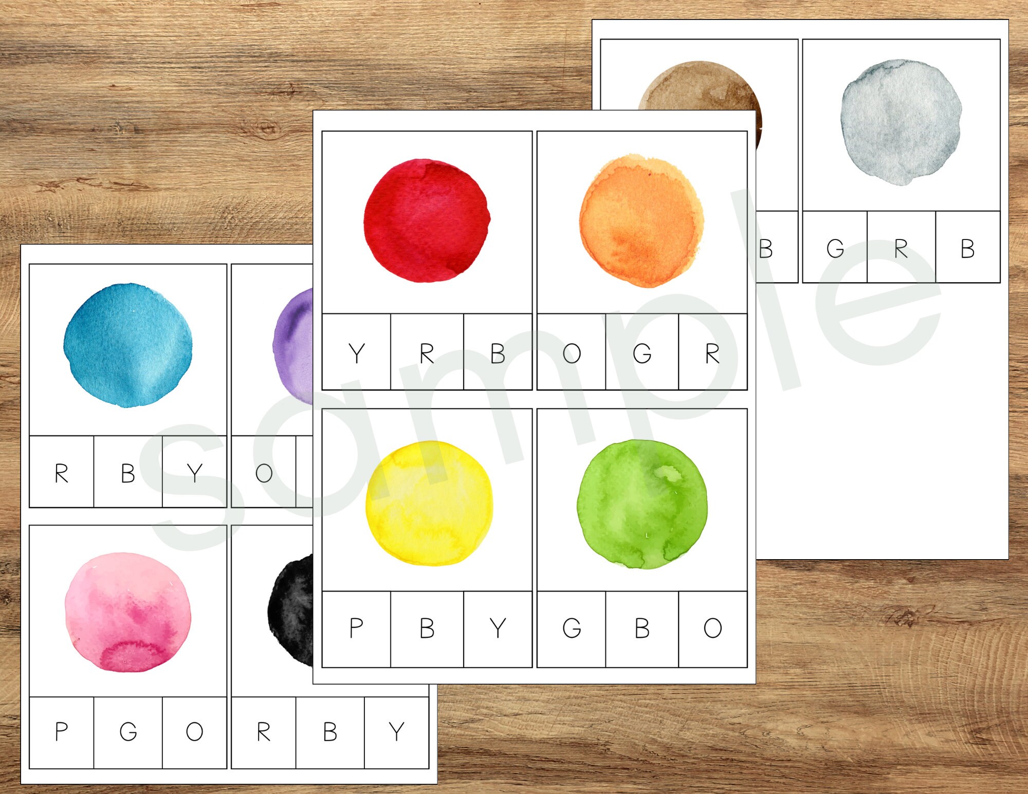 Rainbow Letter Clip Cards, Colors Letter Clip Cards, Count and Clip ...