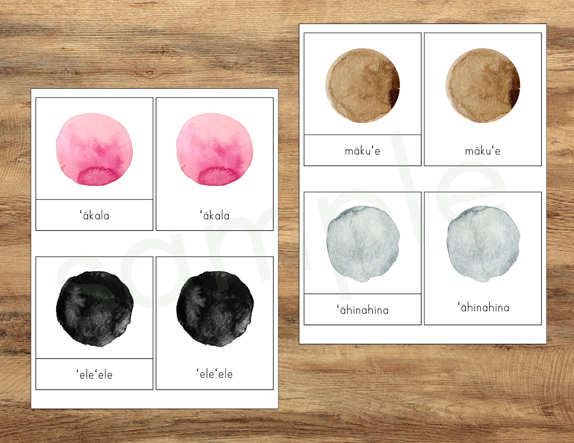 Hawaiian Colors, Hawaiian 3-part Cards, Hawaiian Letter Clip Cards ...