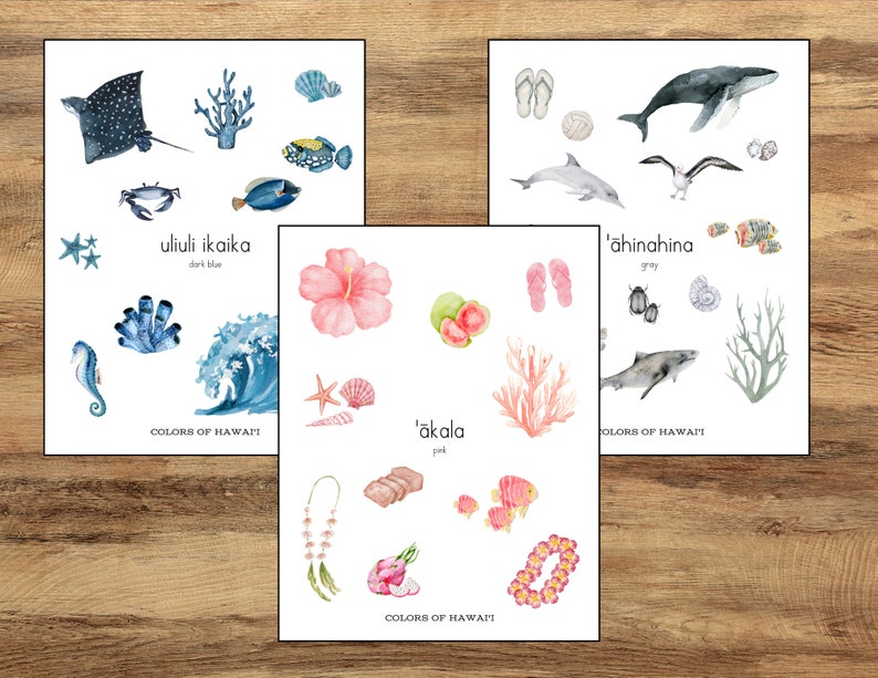 Hawaiian Color Flashcards, Colors of Hawai'i, Learn Hawaiian, Hawaiian ...