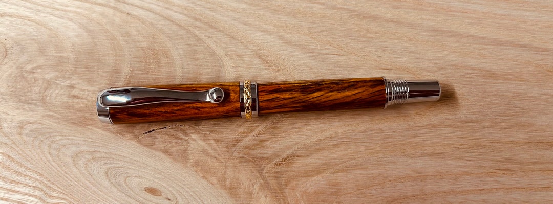 Triton Heirloom Fountain Pen Chrome & Gold Cocobolo, Handcrafted in ...