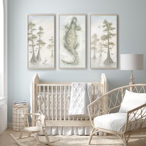 Bayou Landscape, Right Panel, Louisiana Art, Landscape Painting, Egrets ...