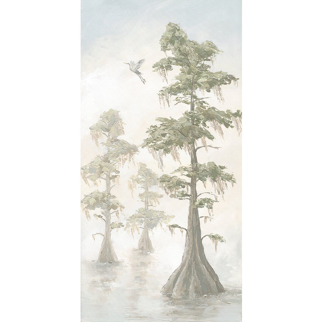 Bayou Landscape, Right Panel, Louisiana Art, Landscape Painting, Egrets ...
