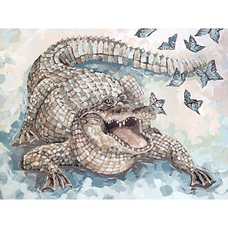 Alligator Painting, Butterflies Painting, New Orleans Artwork ...
