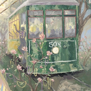 Mardi Gras Second Line Art Print, New Orleans Streetcar Painting - Etsy