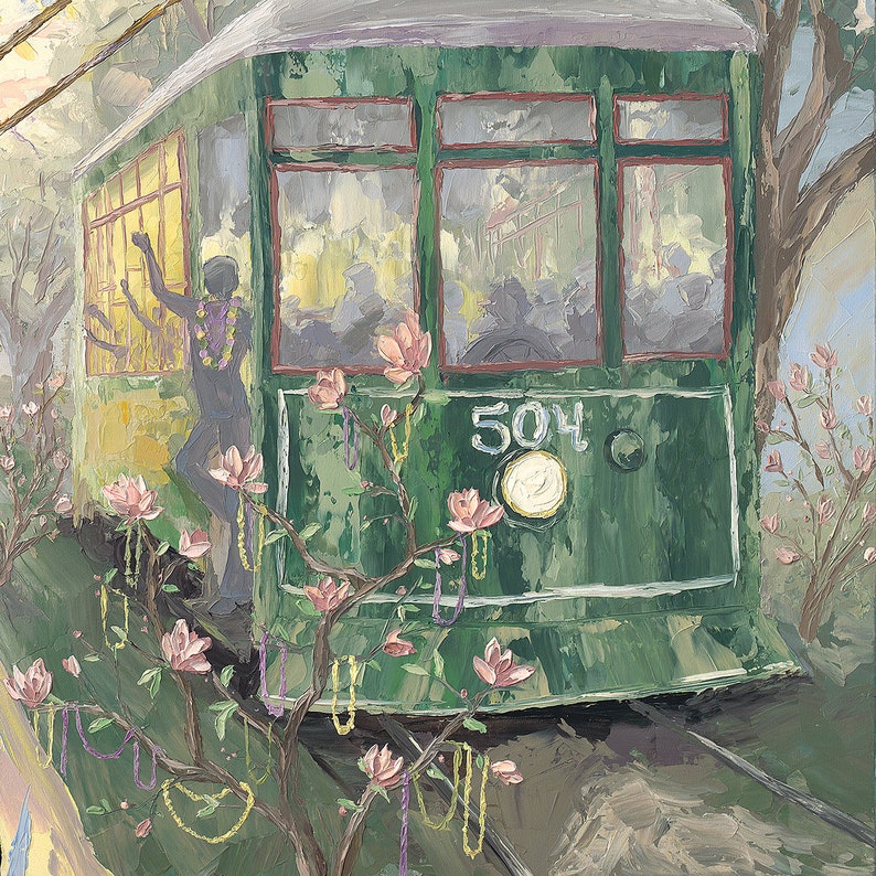 Mardi Gras Second Line Art Print, New Orleans Streetcar Painting - Etsy