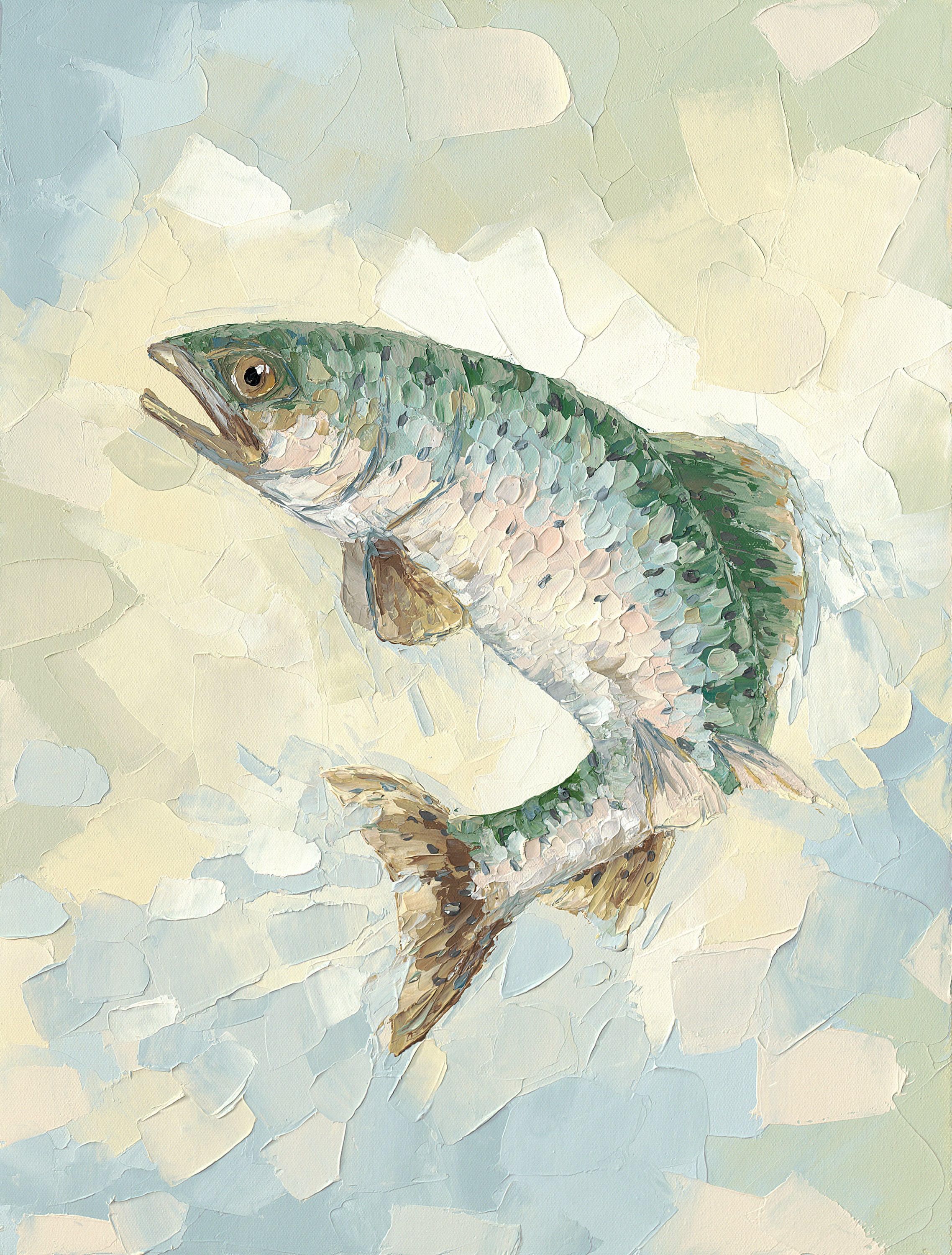 Speckled Trout Painting, Southern Wildlife Art Print, Louisiana Decor ...