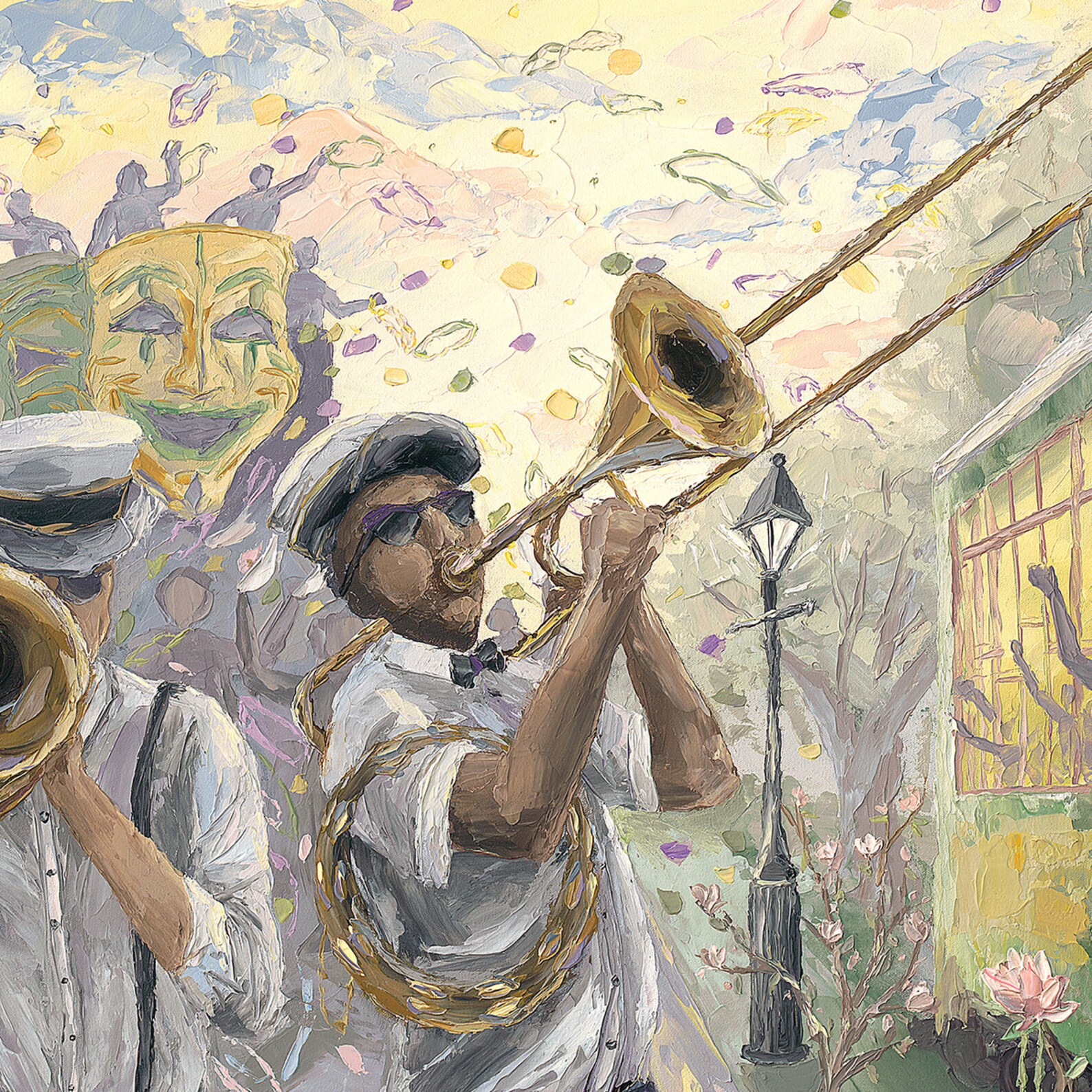 Mardi Gras Second Line Art Print, New Orleans Streetcar Painting - Etsy