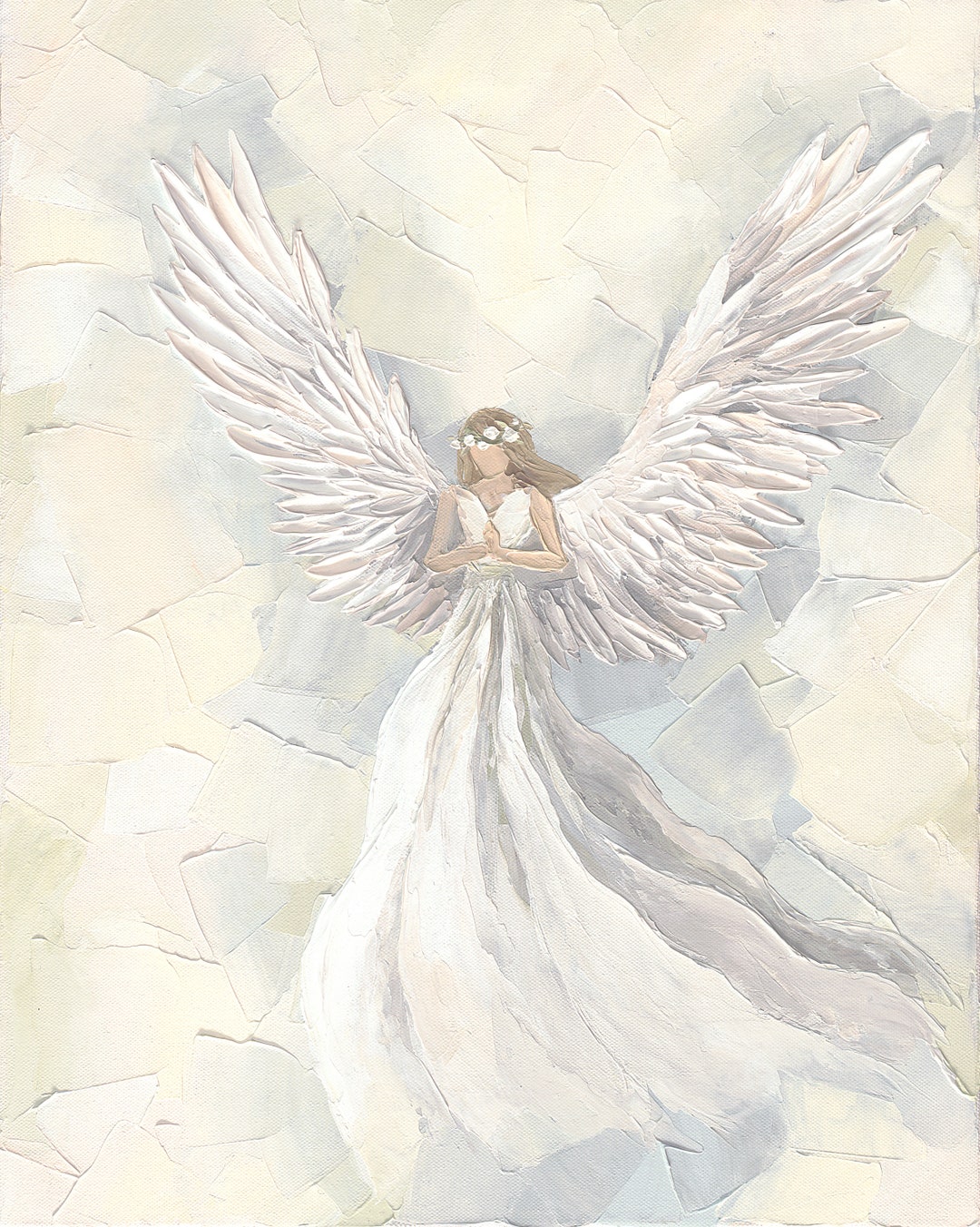 Guardian Angel Artwork Angel Painting Wings Catholic Art - Etsy