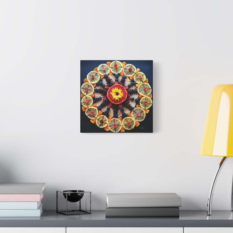 Infinity Wheel Mandala Matte Canvas Stretched, 1.25" Citrus and ...