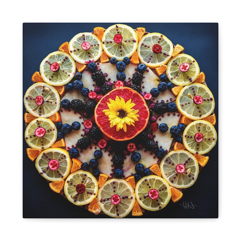 Infinity Wheel Mandala Matte Canvas Stretched, 1.25" Citrus and ...