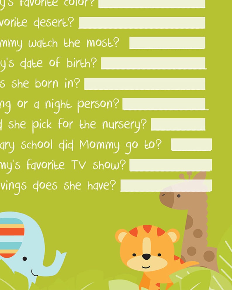Who Knows Mommy Best - Monkey Baby Shower Games Printable, Safari Baby ...