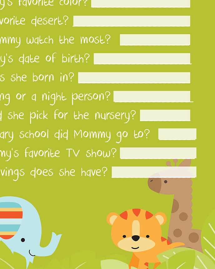 Who Knows Mommy Best Monkey Baby Shower Games Printable, Safari Baby ...