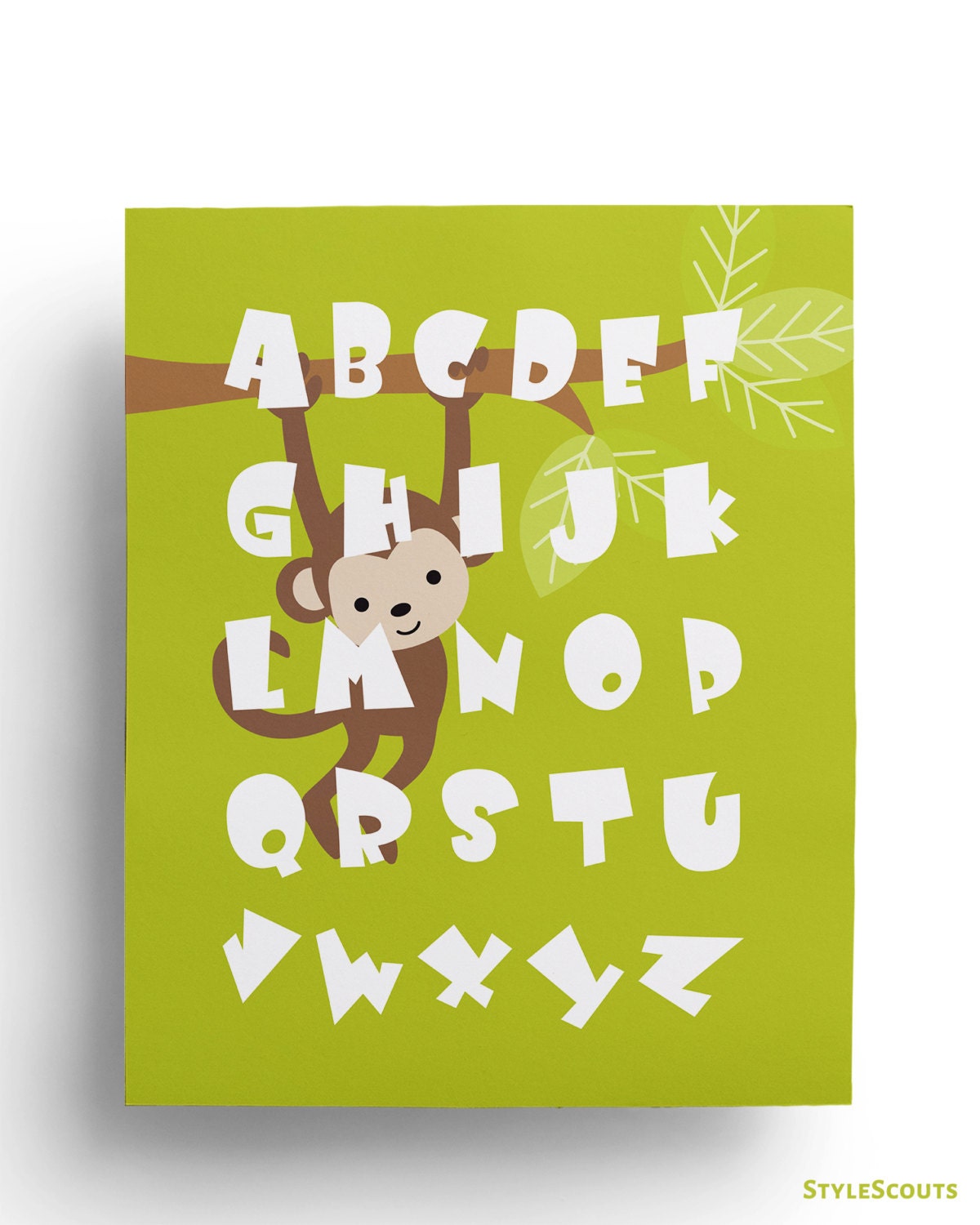 Monkey Safari Nursery Decor Alphabet Letters - Etsy