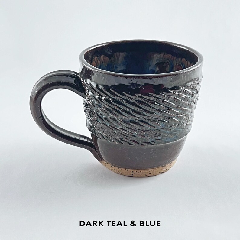 Carved and Swirled Handmade Ceramic Mug 12oz/350ml for Coffee or Tea ...