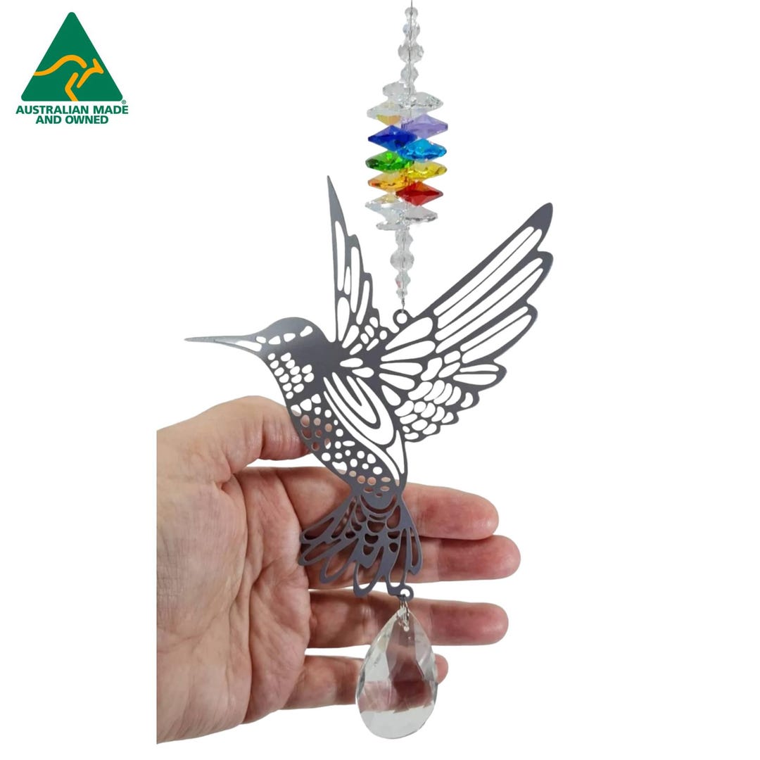 Hummingbird Suncatcher Crystal Gift. Rainbow Chakra Suncatchers ...