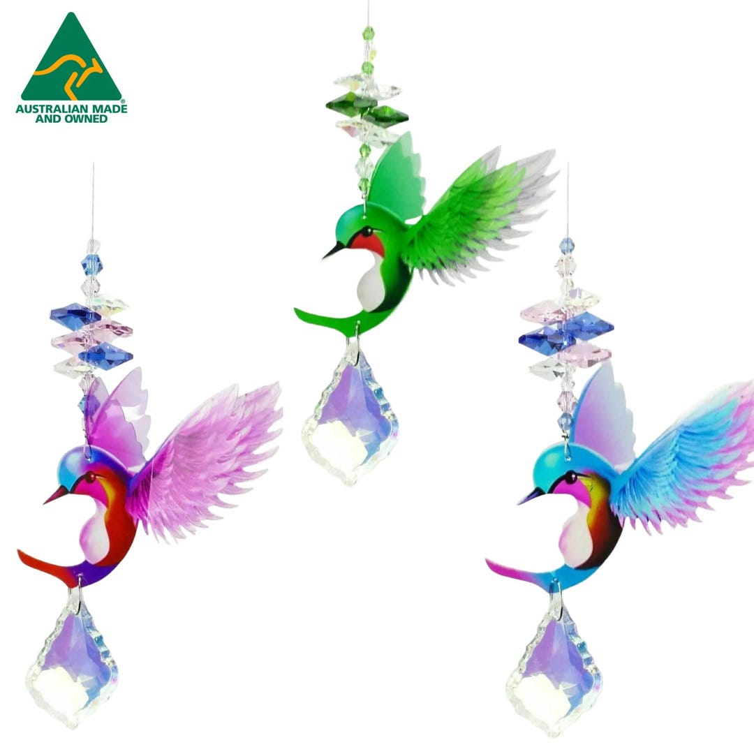 Hummingbird Crystal Suncatcher Gift, Window Hanging Lightcatcher Prism ...