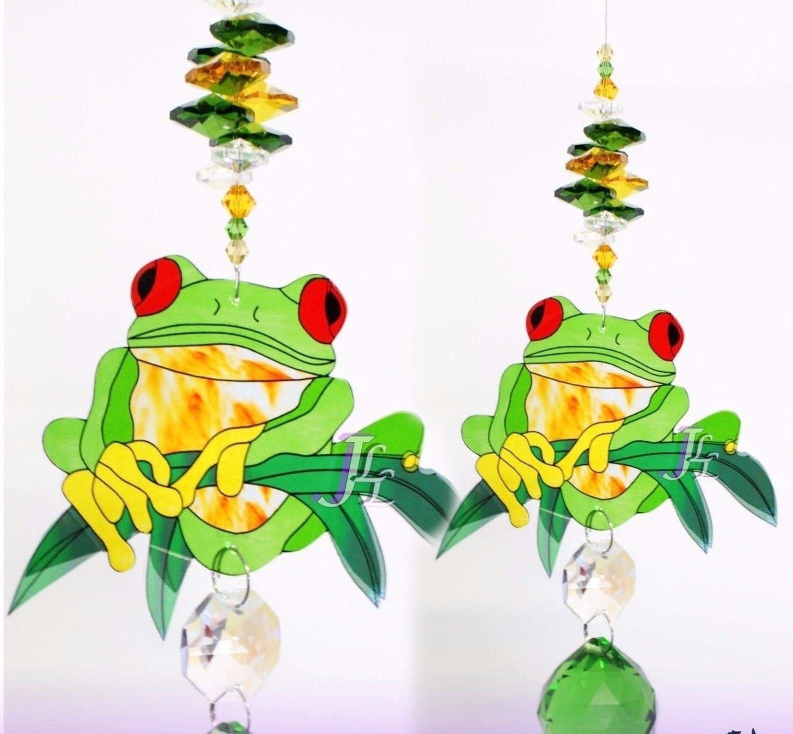 Green Tree Frog Crystal Suncatcher Gift Rainbow Window Hanger | Etsy