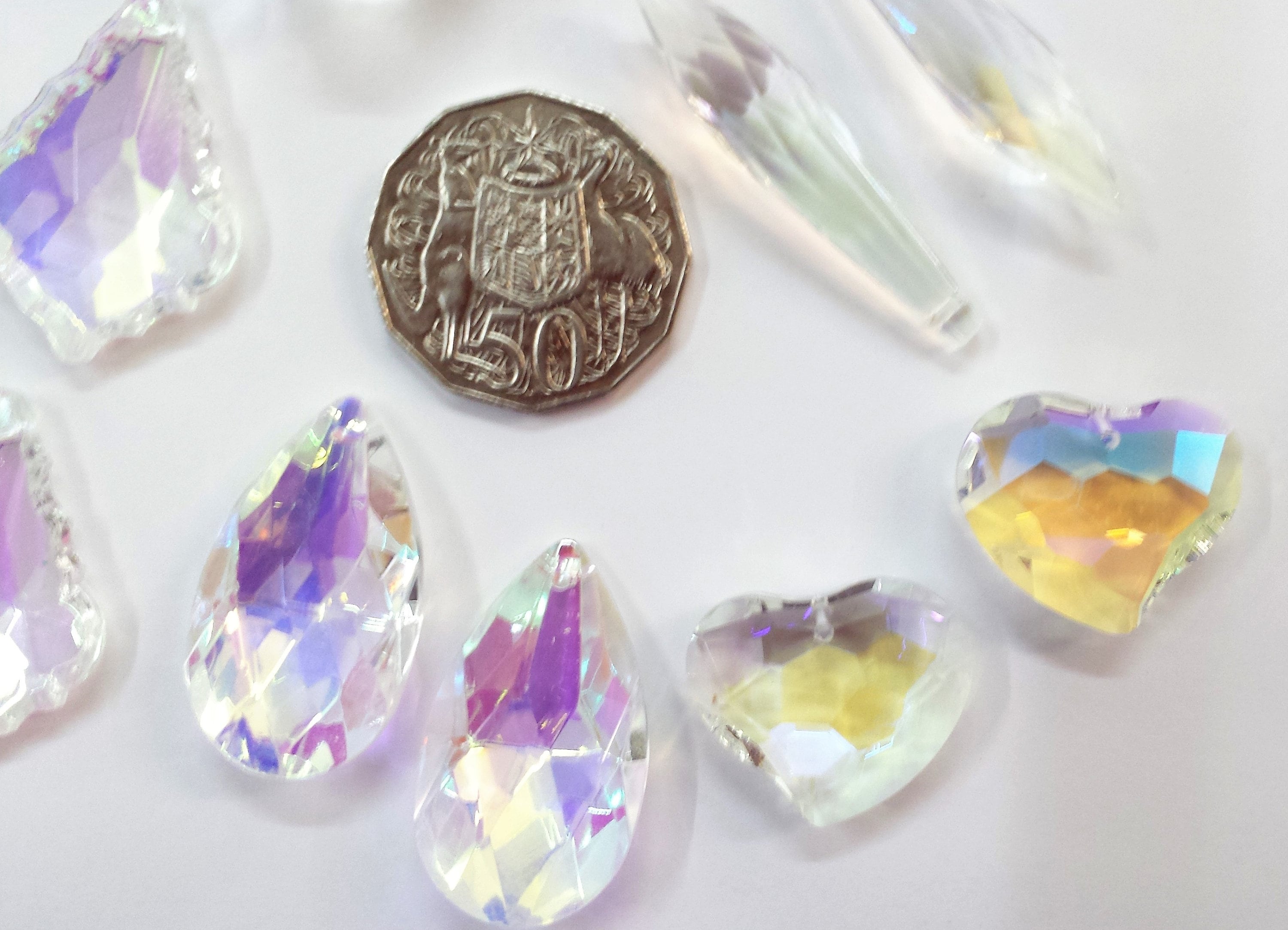 30 AB Clear Crystal Prism Beads, Suncatcher & Chandelier Parts - Etsy