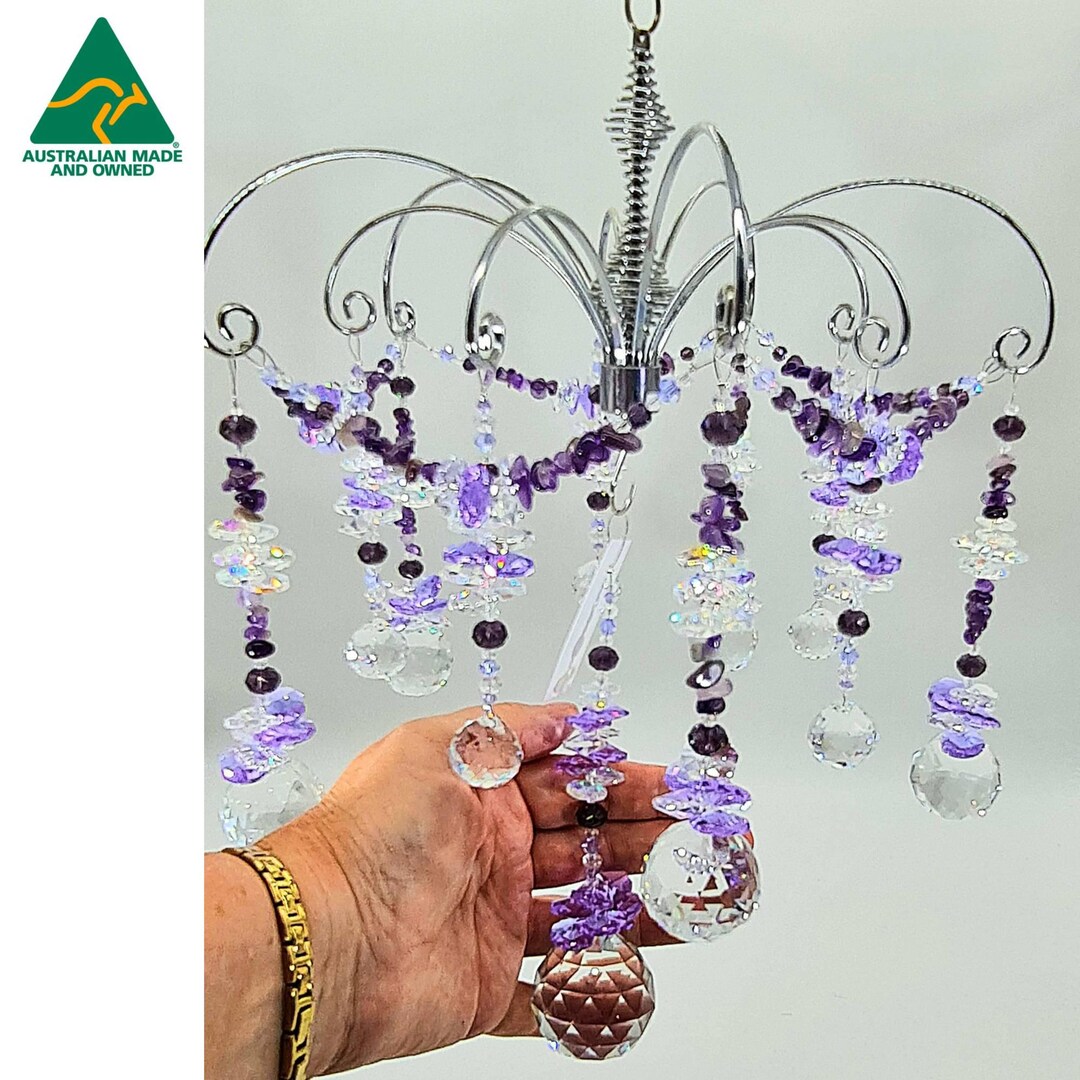 Ex Large Crystal Suncatcher Chandelier. Amethyst Suncatchers With ...
